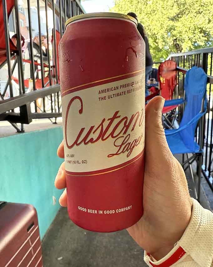 Cold beer and hot barbecue, the kind of pairing that makes you wonder why anyone invented fancy restaurants.