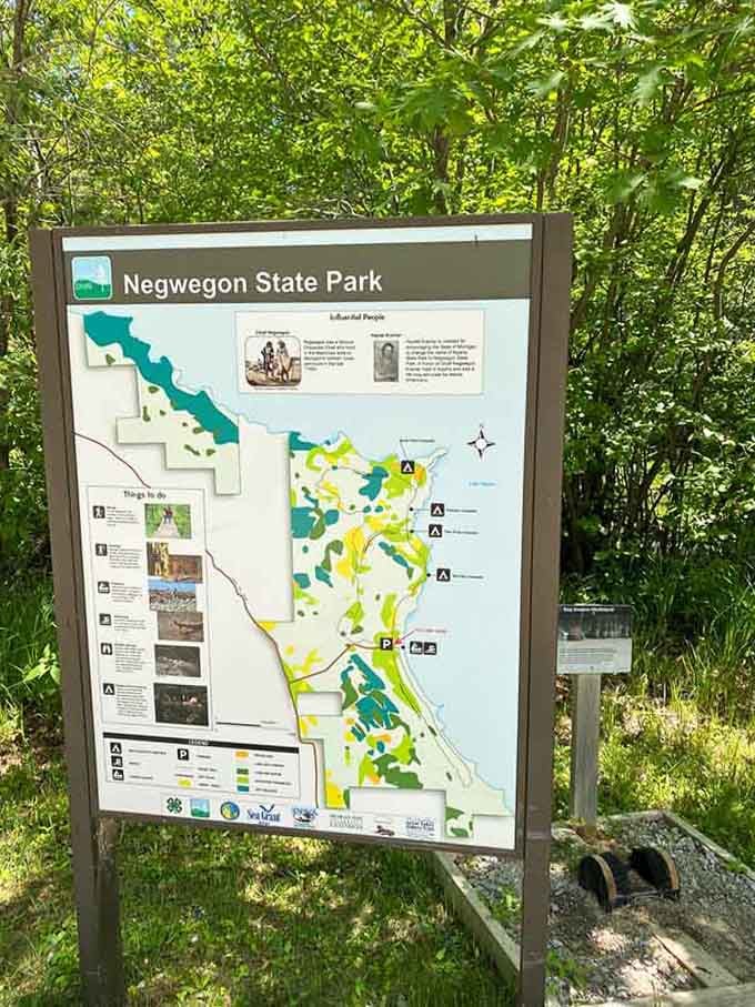 The park map reveals just how much wilderness awaits, though getting gloriously lost is half the adventure here.