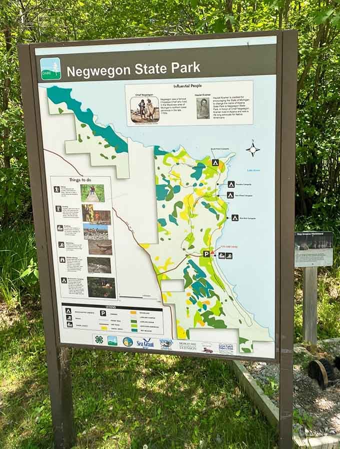 The park map reveals just how much territory you have to explore on your wilderness adventure.