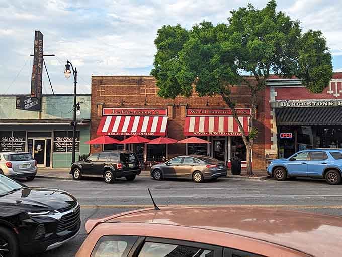 Jefferson's red awnings beckon diners to experience local flavor without the inflated prices that make your wallet file for divorce.