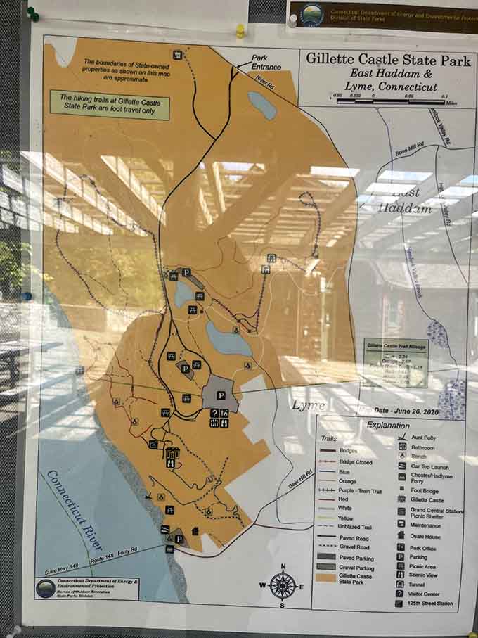 Every great adventure needs a map, especially when that adventure involves 184 acres of castle-topped Connecticut terrain.