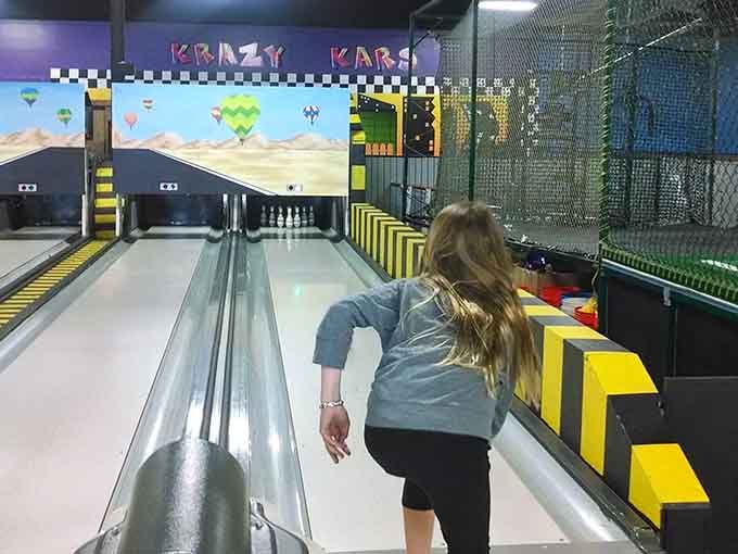 Bowling meets video game technology in lanes that make strikes feel like winning the actual lottery.