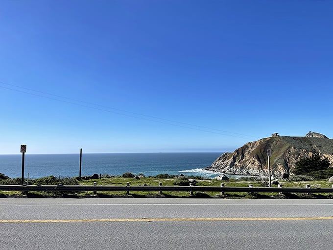 From Highway 1, this unassuming pullout hides one of the coast's most spectacular beach experiences below.