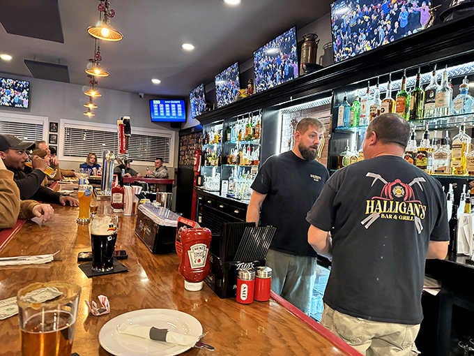 Behind the bar, the team works with the efficiency of a well-trained crew ready to serve their community.