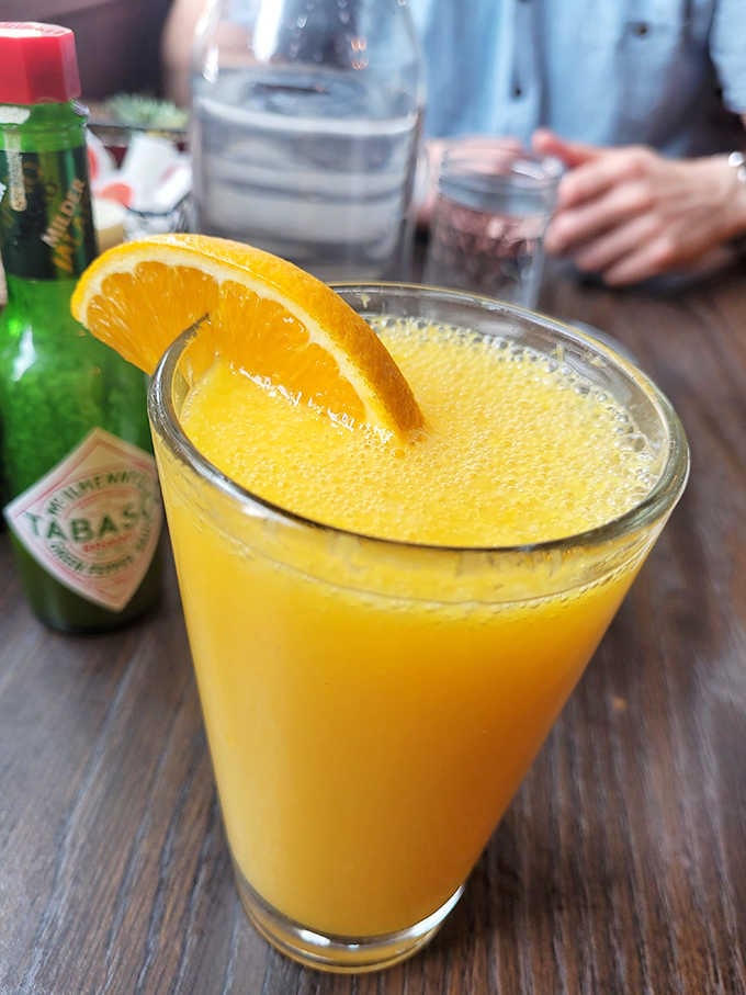 Fresh-squeezed orange juice mimosas bring a little sunshine to your table, even on typical gray Pacific Northwest mornings.