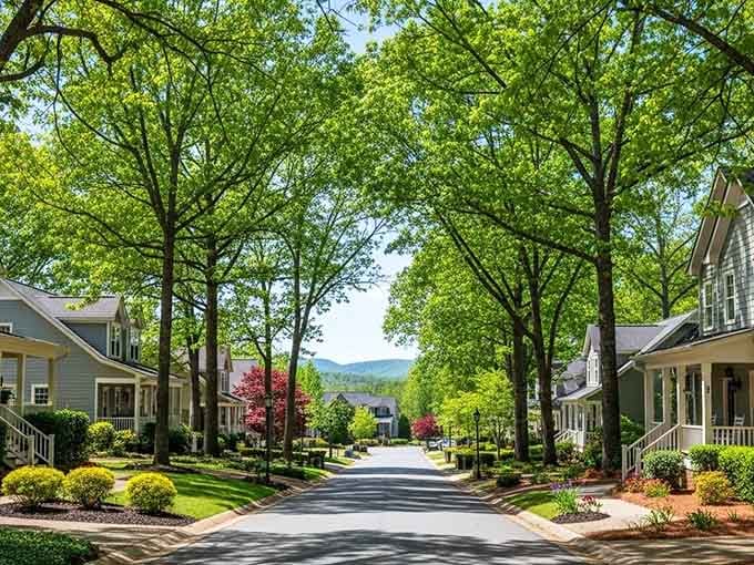 Tree-lined streets showcase the kind of neighborhood where people still sit on porches and actually talk to each other.