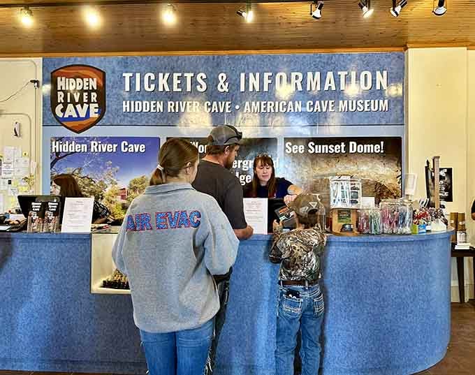 The ticket counter where your underground adventure officially begins, no passport required for this journey.