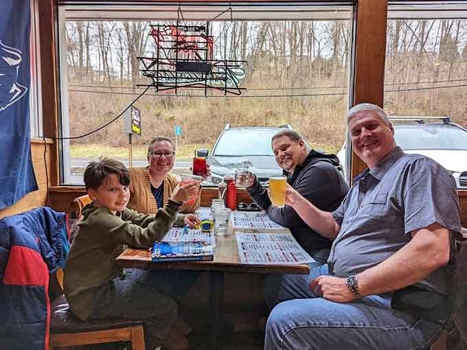 Happy diners enjoying their feast, proving that great barbecue brings people together like nothing else can.