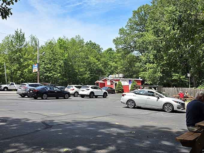 When the parking lot is this full, you know you've found something the locals have cherished for decades.