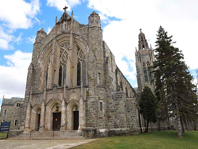 Gothic stonework reaching skyward, reminding us that craftsmanship used to be a form of devotion itself.