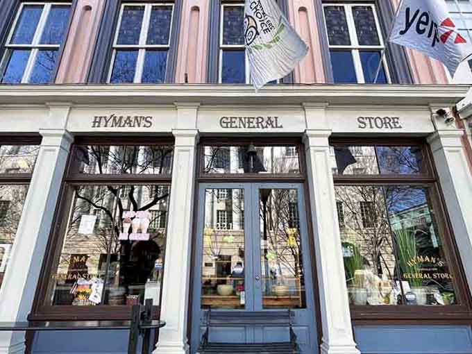 The "General Store" entrance hints at the building's past life before it became a seafood destination.