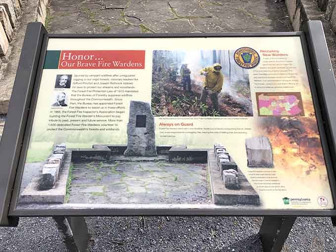 Historical markers tell stories of brave firefighters, adding depth and meaning to this already remarkable mountain spot.