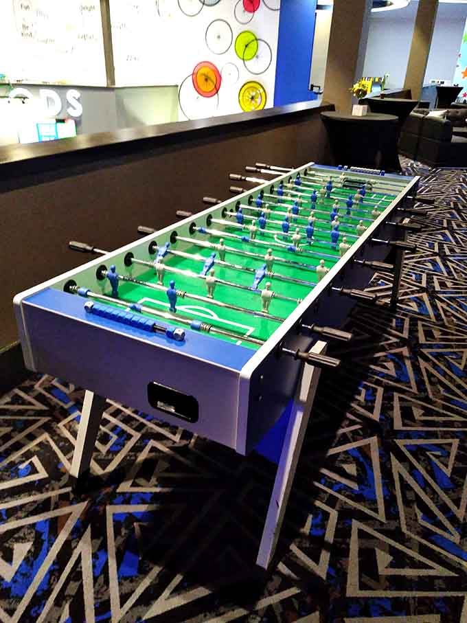 Classic foosball tables remind us that some games never go out of style, just get better locations.