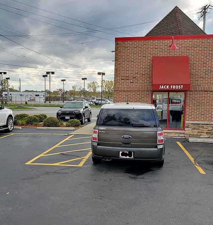 Even the parking lot looks inviting, which is exactly what you want from a beloved neighborhood institution.