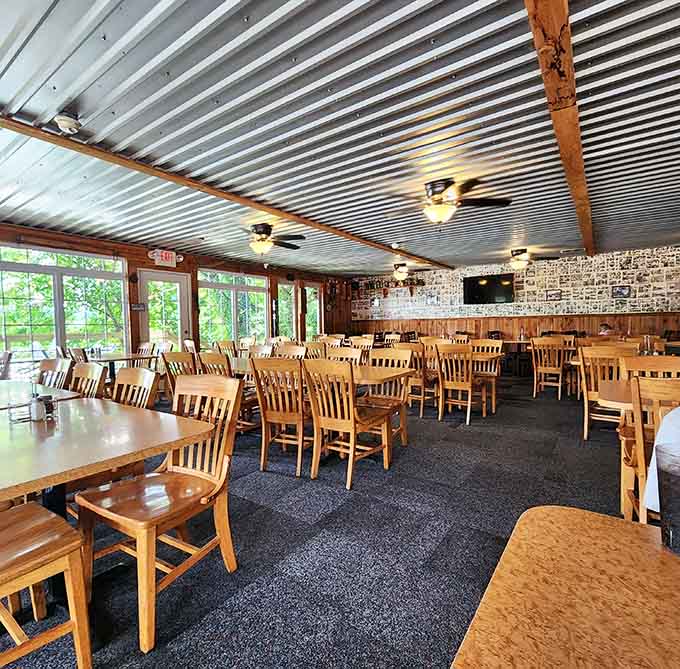 Spacious dining room with plenty of seating means you won't feel cramped, even if the original inmates certainly did.