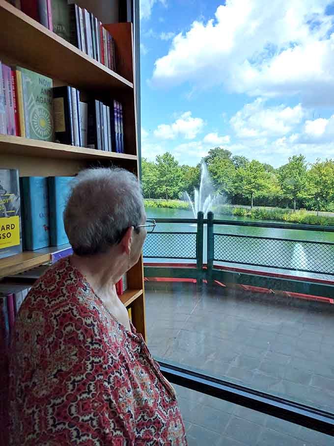 Windows overlooking the water turn browsing into a meditative experience, like yoga but with better plot twists involved.