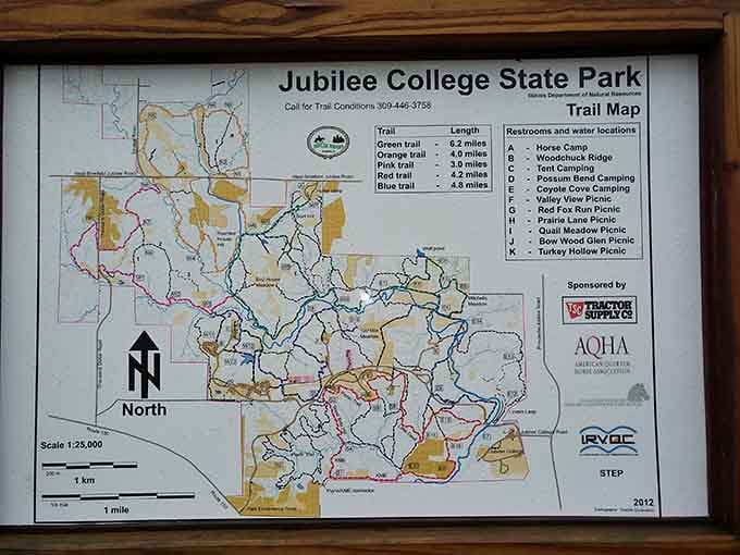 This trail map shows just how much territory you can explore in one amazing park.