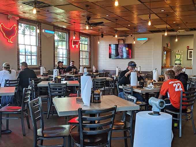 Real people enjoying real barbecue in real time, probably having the kind of meal they'll talk about for weeks.