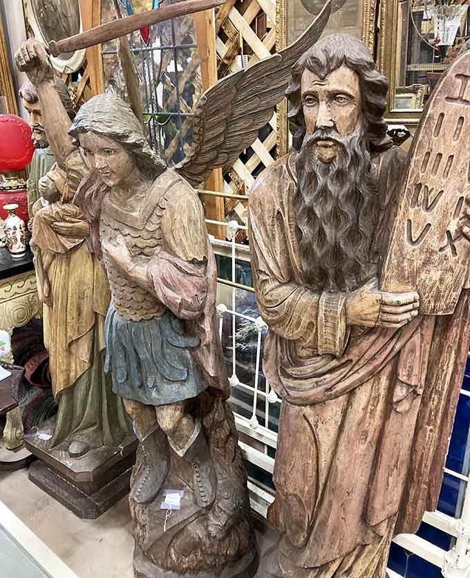 Hand-carved wooden religious statues that are equal parts impressive craftsmanship and slightly intimidating dinner party conversation starters.