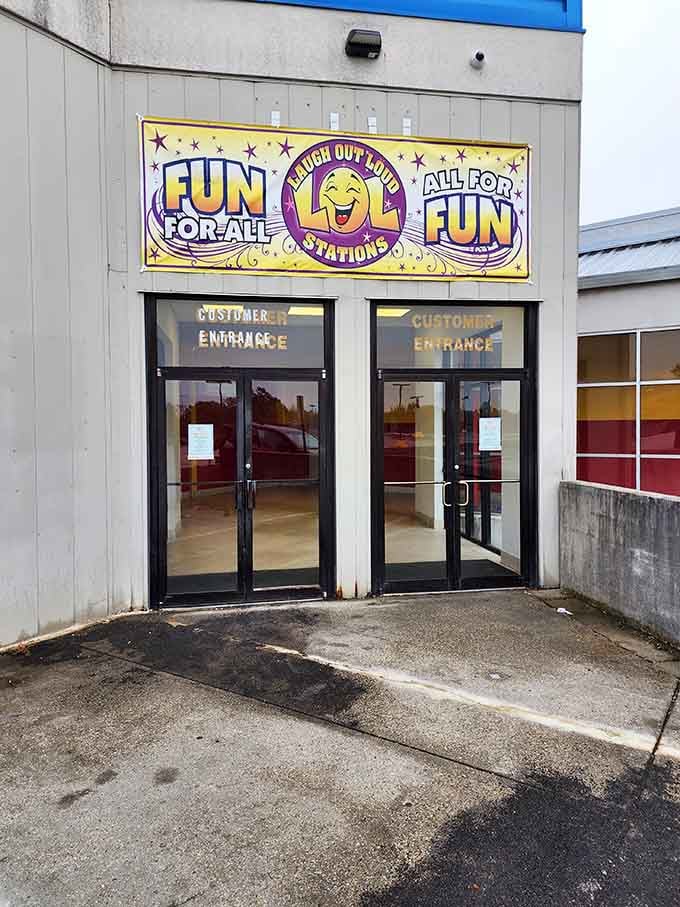 The entrance promises "Fun For All, All For Fun," which is basically the Three Musketeers motto, updated.