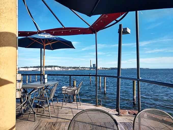 Waterfront dining with umbrellas and ocean breezes makes every meal taste even better than it already does naturally.