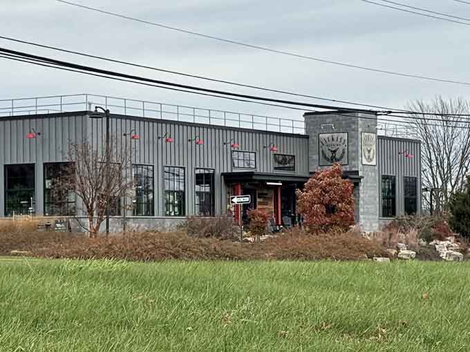Modern brewery design meets rural landscape, proving craft beer culture has found happy homes beyond city limits and hipster neighborhoods.