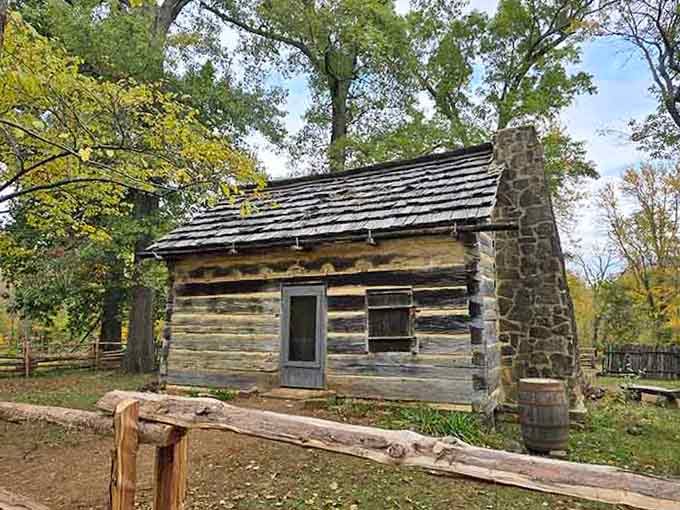 This reconstructed cabin shows frontier life wasn't Instagram-worthy, but it sure built character and presidents.