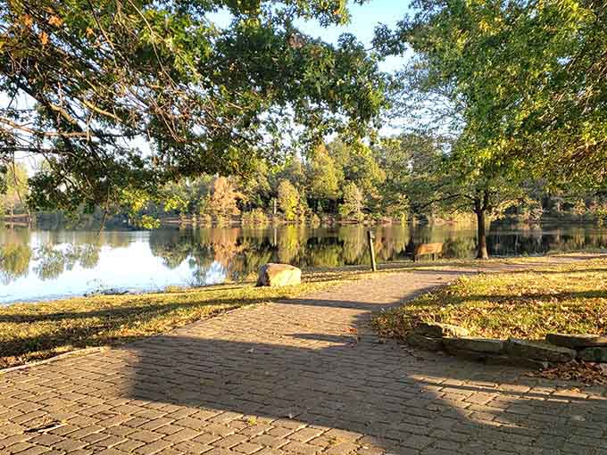 Golden hour by the lake, where time slows down and worries fade like the daylight.