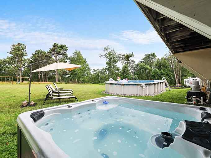 Hot tub bubbles under open skies turn evenings into your own private spa retreat fit for royalty.
