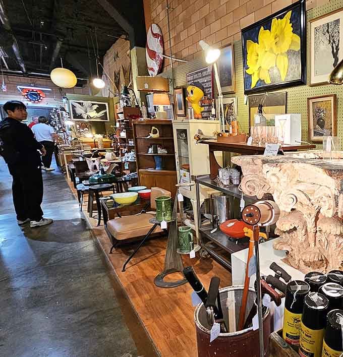 Real shoppers discovering real treasures, living their best antique-hunting lives in climate-controlled vintage heaven.