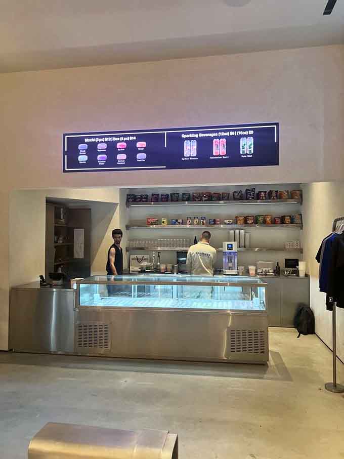 Grab refreshments at the sleek cafe before diving into your journey through digital wonderland.