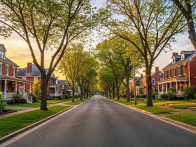 Tree-lined residential streets where homes have been loved and maintained for generations show true pride.