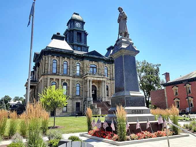The courthouse square stands proud with monuments and landscaping that remind us public spaces once inspired actual civic pride.