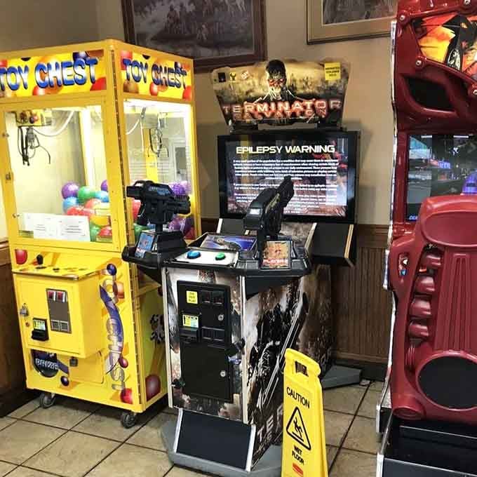 Even the arcade games know they're competing with burgers for your attention&mdash;and losing gracefully.