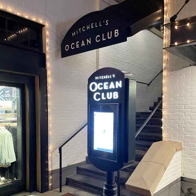 That entrance with its classic signage and lighting tells you immediately that you're stepping into something special and timeless.