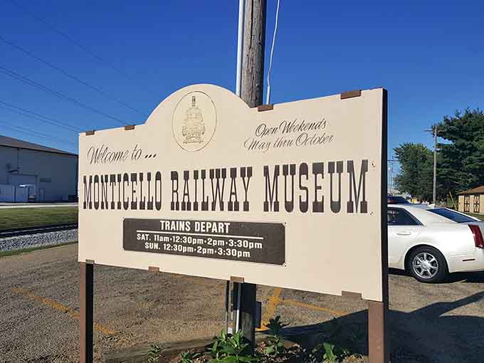 The sign tells you when trains depart, but it can't convey the pure joy waiting on those tracks.