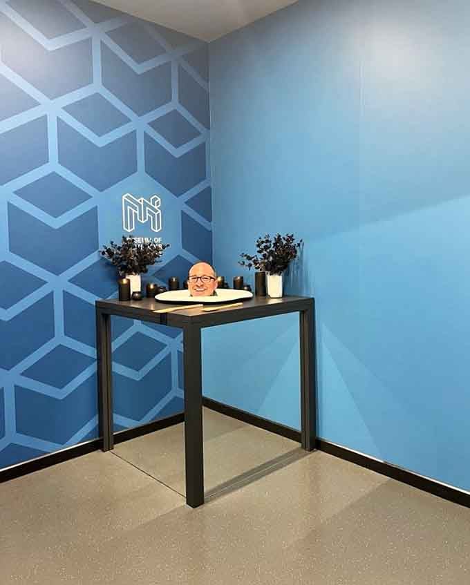 The Head on a Platter exhibit delivers exactly what it promises&mdash;your noggin served up for laughs.