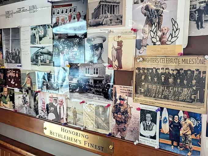 A tribute to Bethlehem's finest reminds you that this restaurant is woven into the fabric of the community it serves daily.