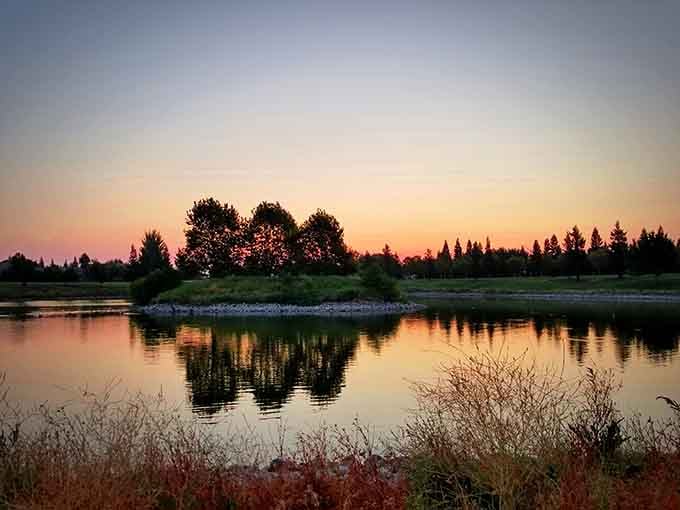 Sunset reflections on the lake that'll make your smartphone camera work overtime trying to capture perfection.