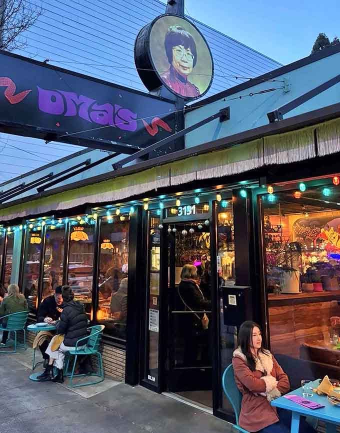 Even the outdoor seating glows with personality, inviting you to enjoy Portland's weather while devouring something spectacular from inside.