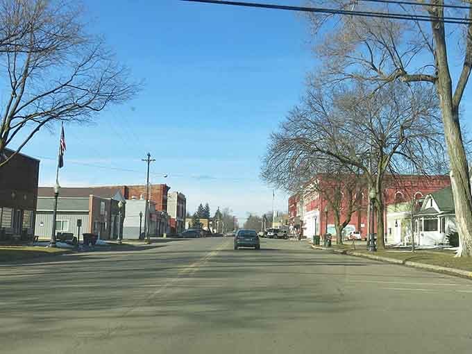 Main Street Owosso on a quiet day, where traffic jams are measured in seconds, not therapy sessions.