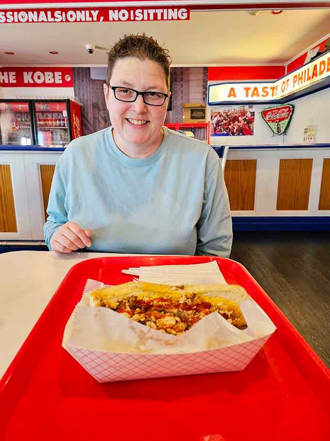 Pure joy captured in a single moment—this is exactly the reaction Philly's inspires in everyone who takes that first bite.