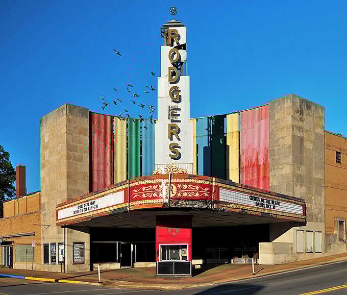 The Rodgers Theatre's vintage marquee adds downtown character, offering entertainment without the big-city ticket prices or parking nightmares.