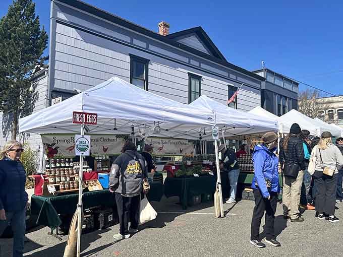 Fresh eggs and local honey at the farmers market prove good things really do come from nearby farms.