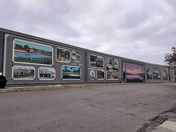The floodwall murals turn necessary infrastructure into outdoor art, because Portsmouth refuses to do anything halfway when creativity's involved.