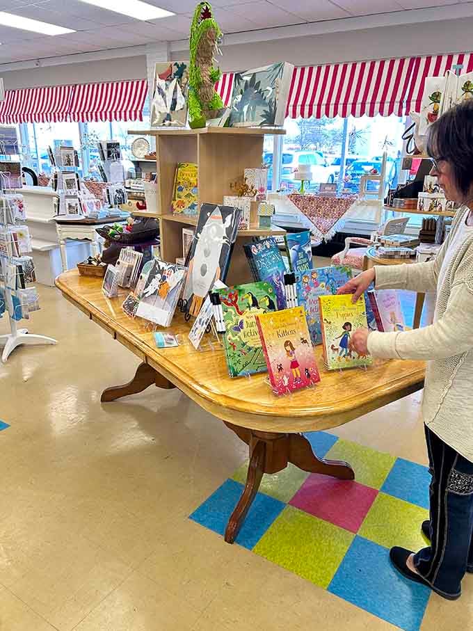 Children's books nestled among the baked goods because stories and sweets both feed the soul beautifully.