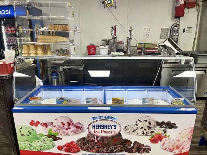 Hershey's ice cream station stands ready to cool you down after all that delicious heat from the grill.