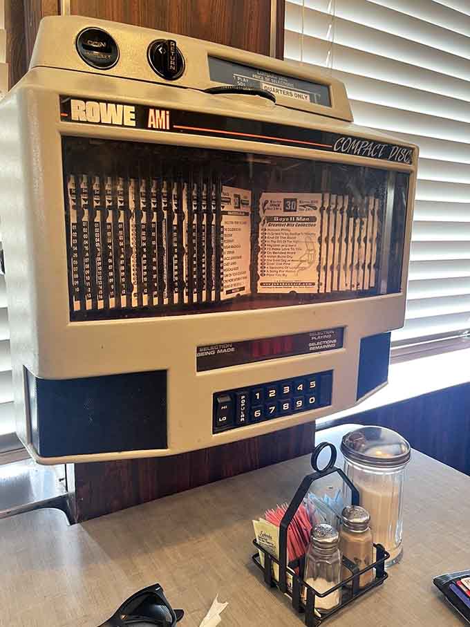 That vintage jukebox sits ready to soundtrack your meal, because every great diner needs its own theme music.