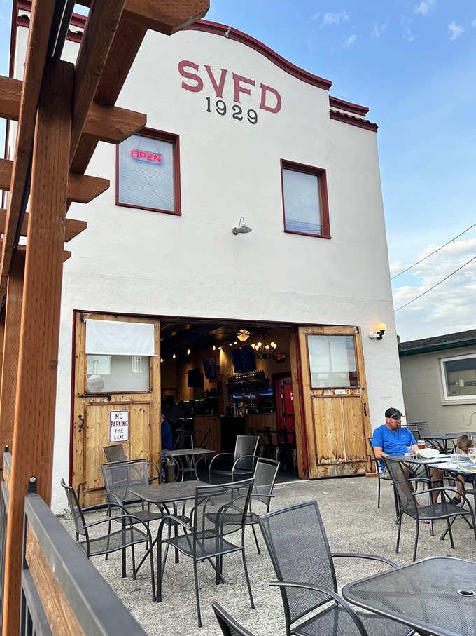 Outdoor seating under Pacific Northwest skies, because beer tastes better when you're soaking up rare sunshine.