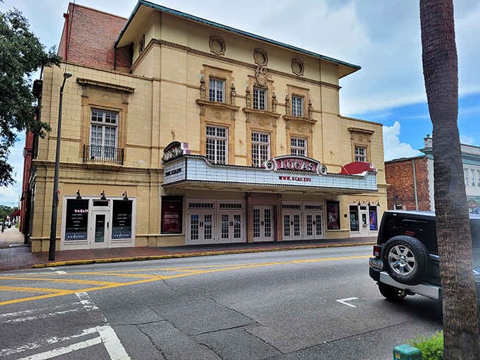 Lucas Theatre's classic marquee proves that entertainment venues can age gracefully while still drawing crowds through their doors.